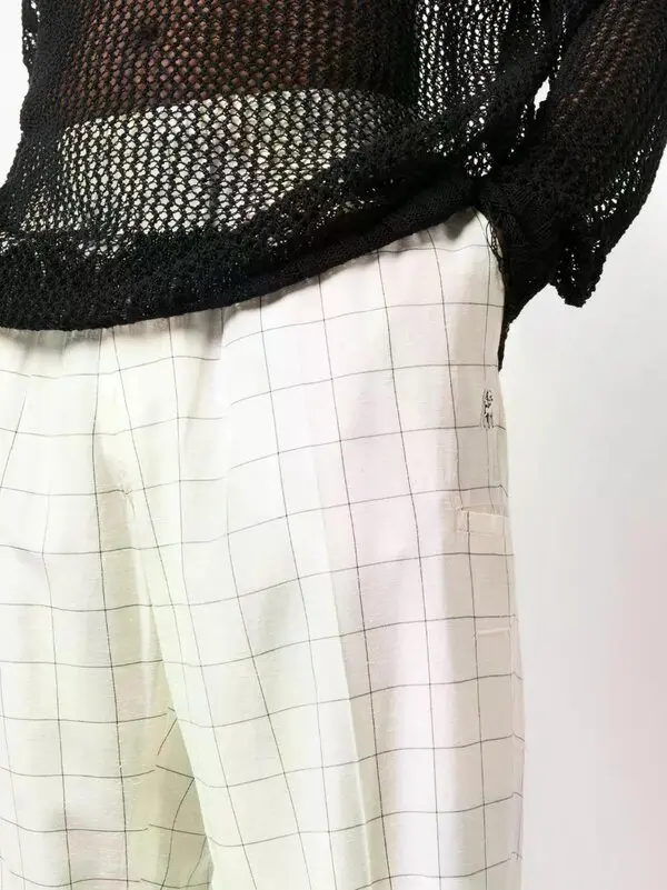 Undercover Windowpane Print Wide-leg Trousers
