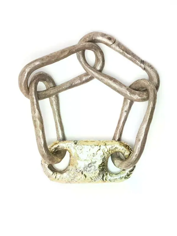 PARTS OF FOUR 18k Yellow Gold And Sterling Roman Large Link Bracelet - Silver