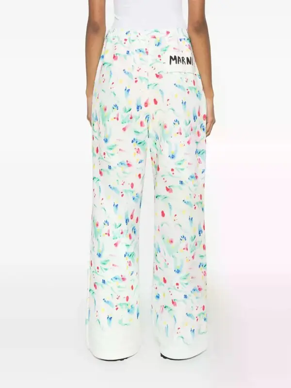 Marni Floral Print Cotton Track Pants