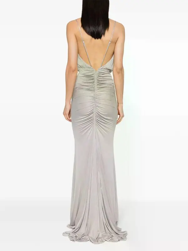 Elisabetta Franchi Gathered Sleeveless Gown