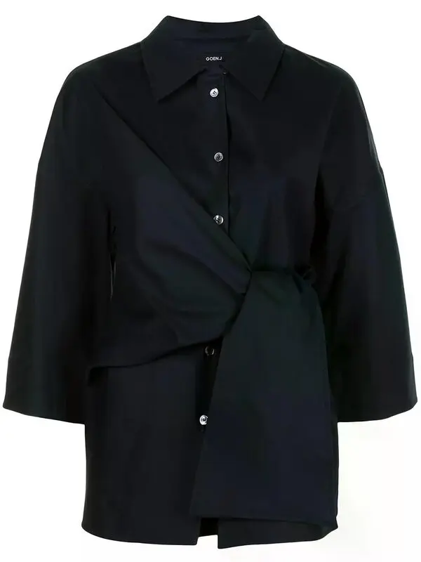 Goen.j Tie-waist Longline Shirt - Blue