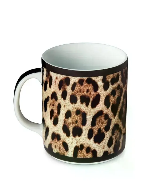 Dolce & Gabbana Leopard-print Porcelain Mug - Brown
