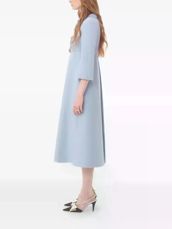 Valentino Garavani Crepe Couture Midi Dress With Jewel Button Detail