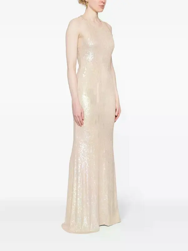 Elisabetta Franchi Racerback Sequin Gown