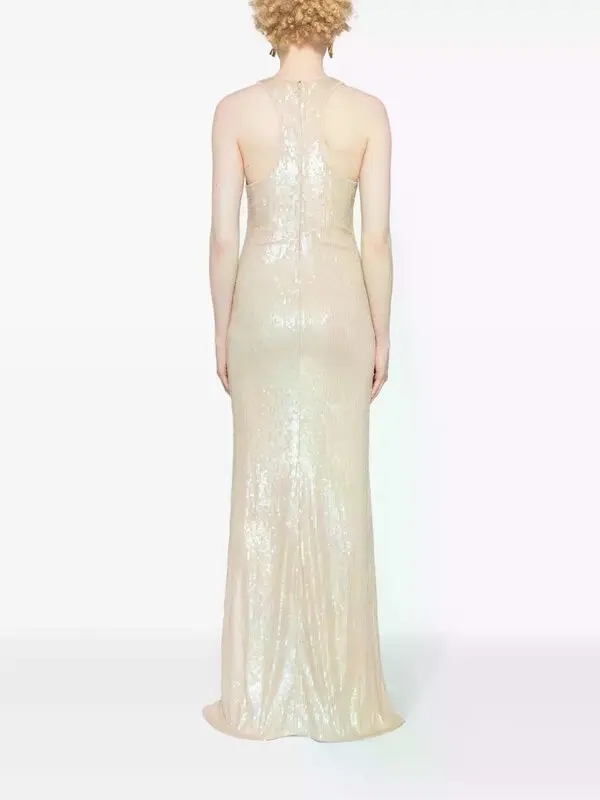 Elisabetta Franchi Racerback Sequin Gown