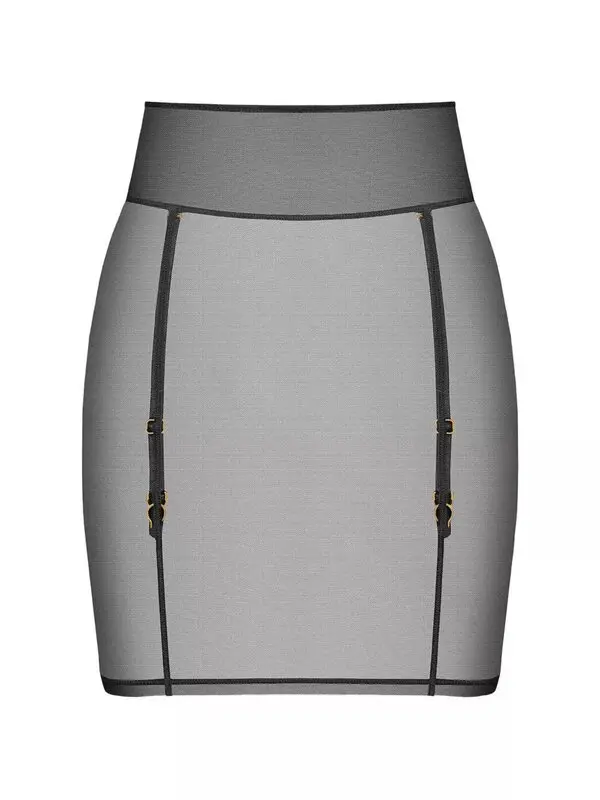 MAISON CLOSE L'amoureuse Sheer-mesh Waspie Corset - Black