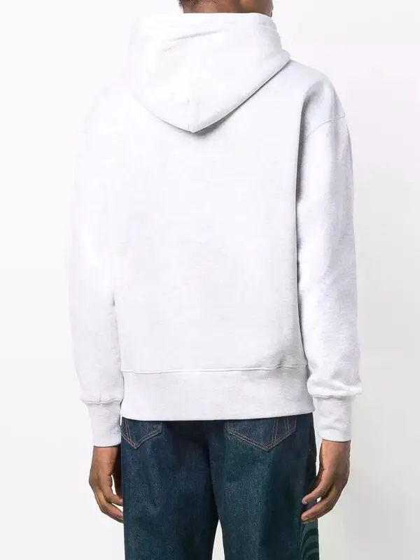 MSGM Logo-print Cotton Hoodie - Grey