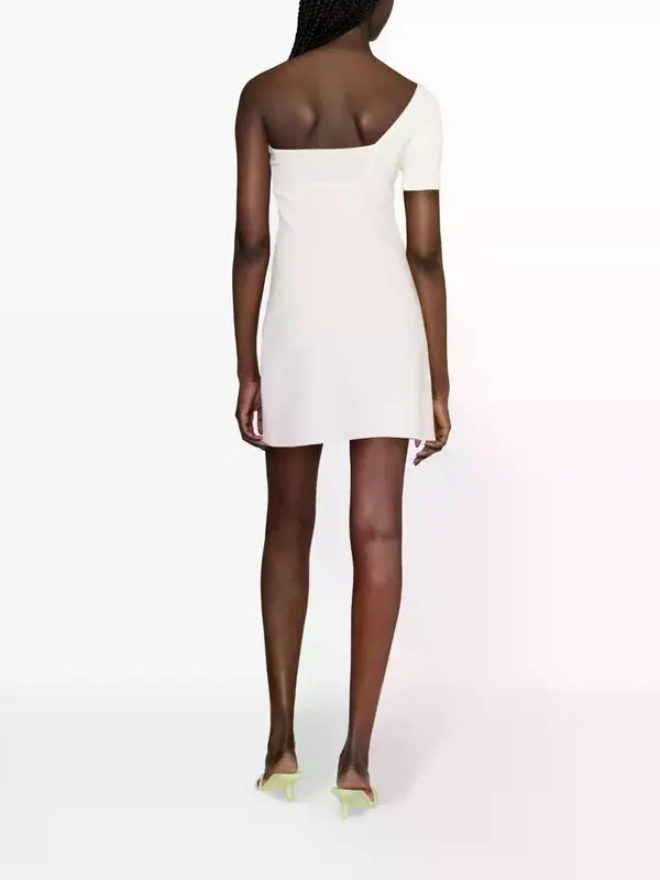 COURREGES One-shoulder Twist Crepe Minidress
