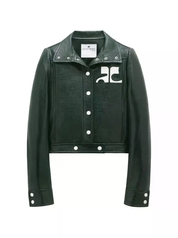 COURREGES Cropped Vinyl Jacket - Green