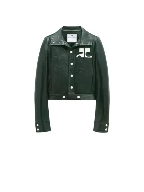 COURREGES Cropped Vinyl Jacket - Green