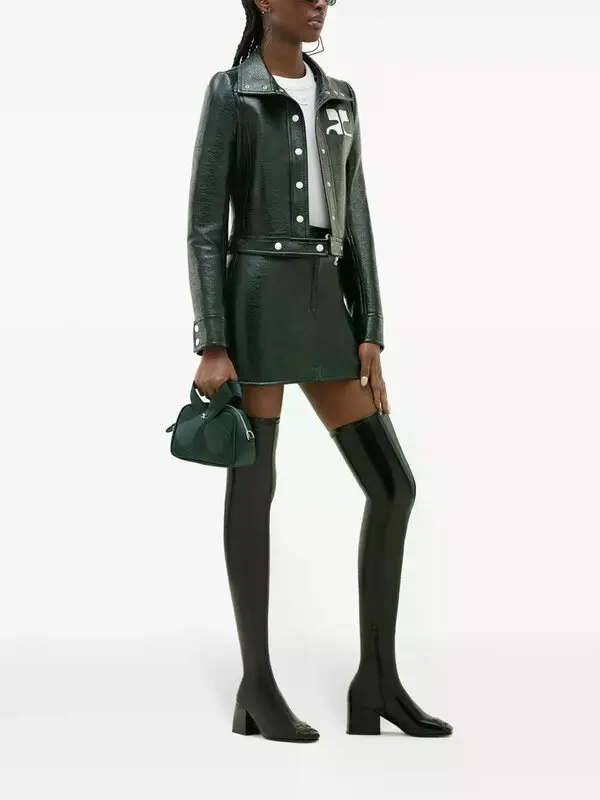 COURREGES Cropped Vinyl Jacket - Green