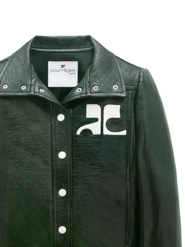 COURREGES Cropped Vinyl Jacket - Green
