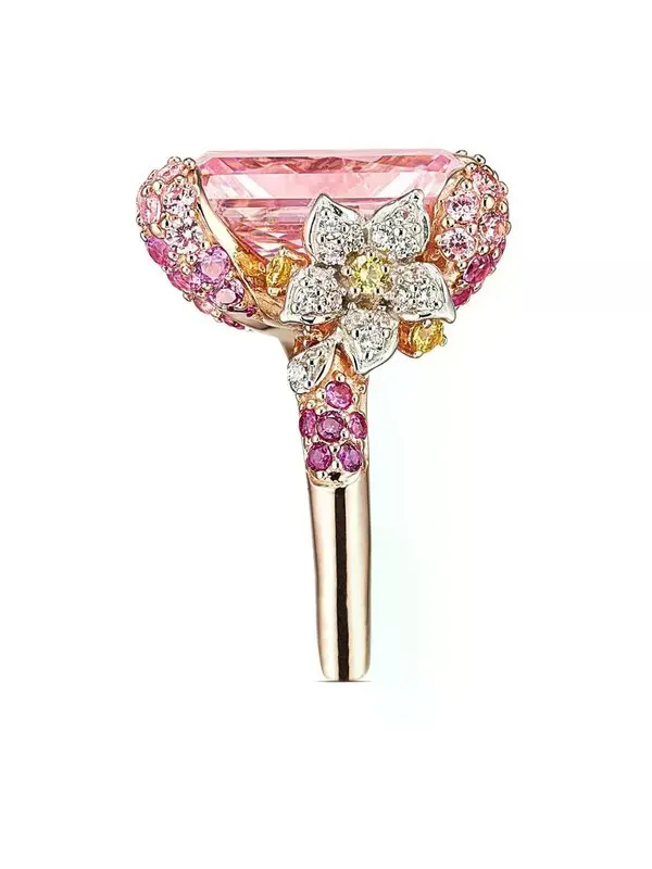 ANABELA CHAN 18kt Rose Gold Cinderella Sapphire Cocktail Ring - Pink