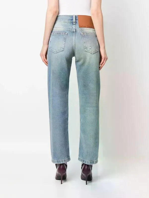 Palm Angels Distressed Straight Leg Jeans