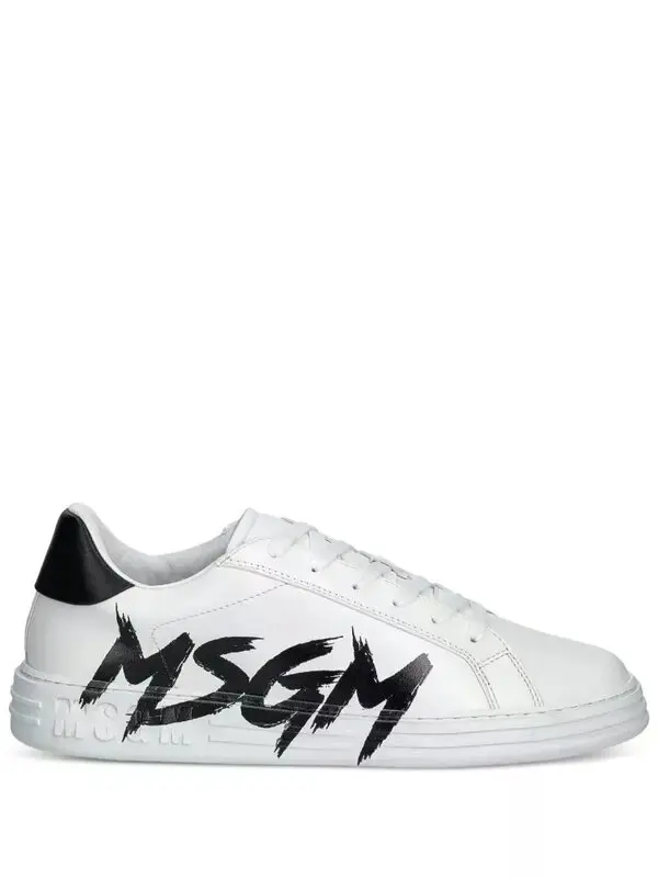 MSGM Logo Print Lace-up Sneakers