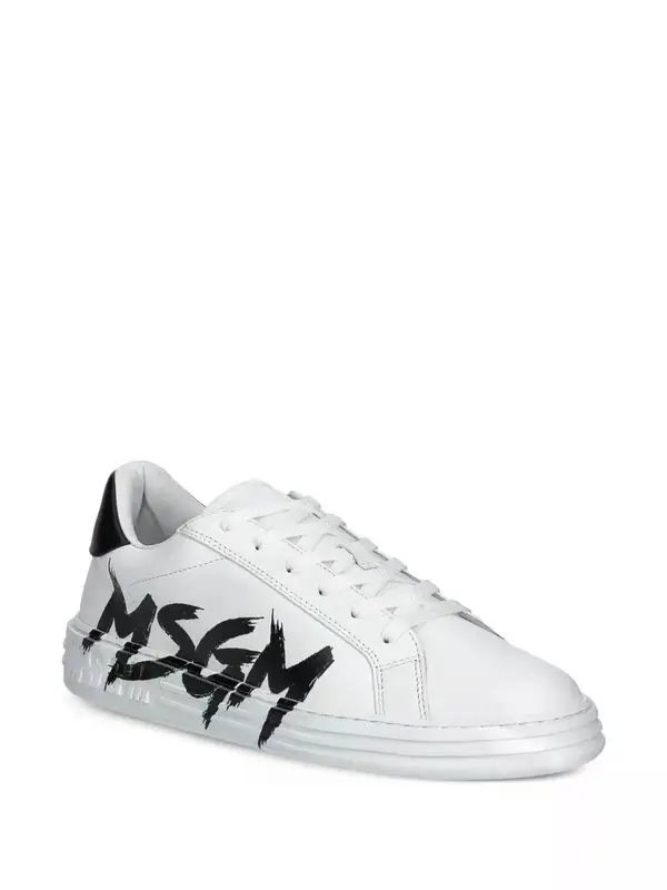 MSGM Logo Print Lace-up Sneakers