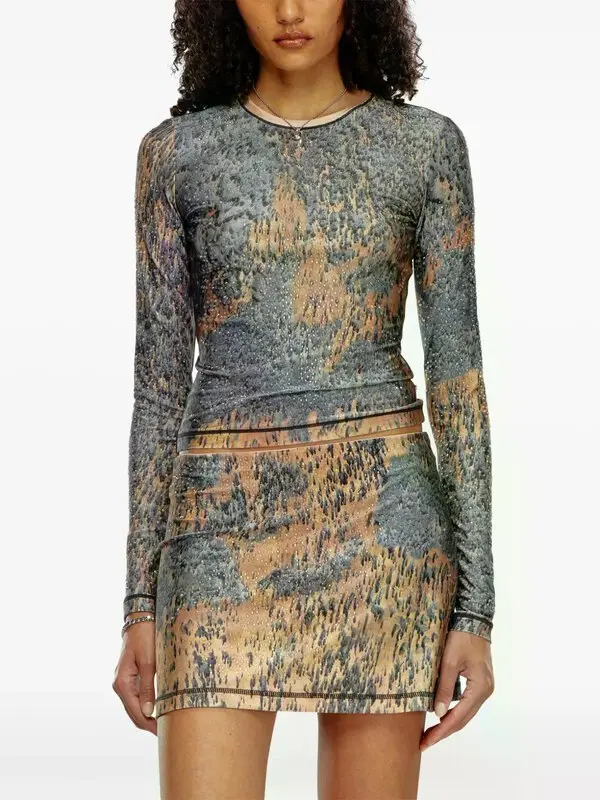 DIESEL® Graphic Print Long Sleeve Top
