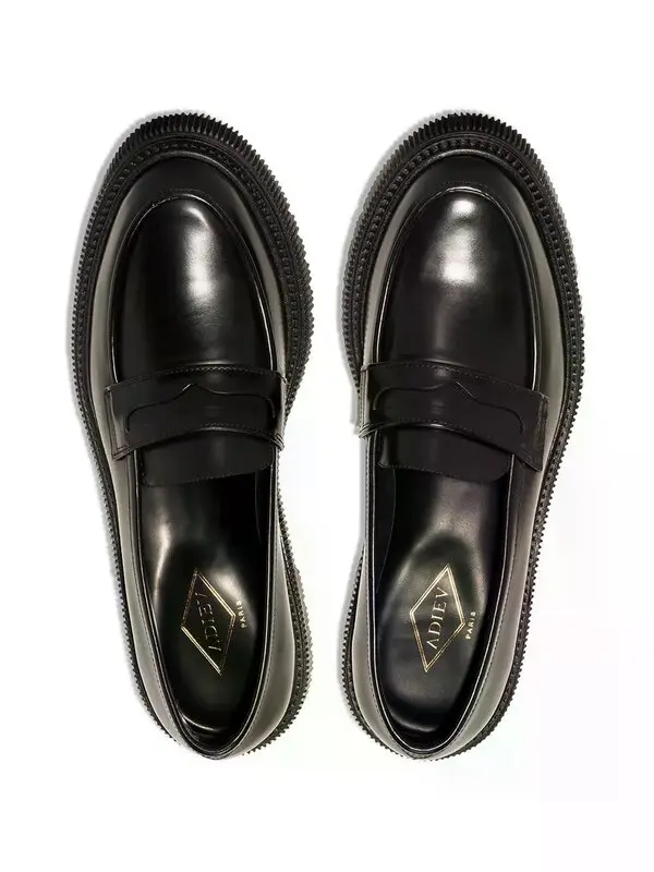 ADIEU PARIS Penny Slot Leather Loafers