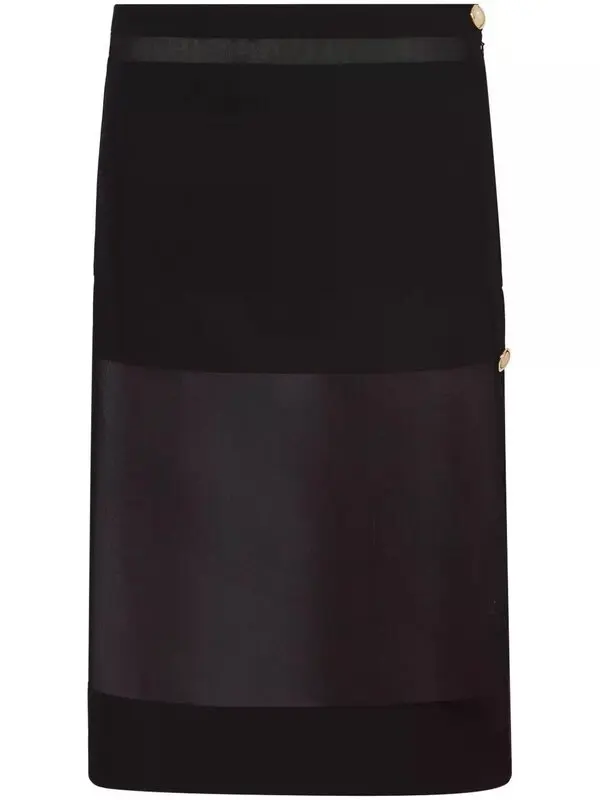 Proenza Schouler Chiffon Semi-sheer Wrap Skirt - Black
