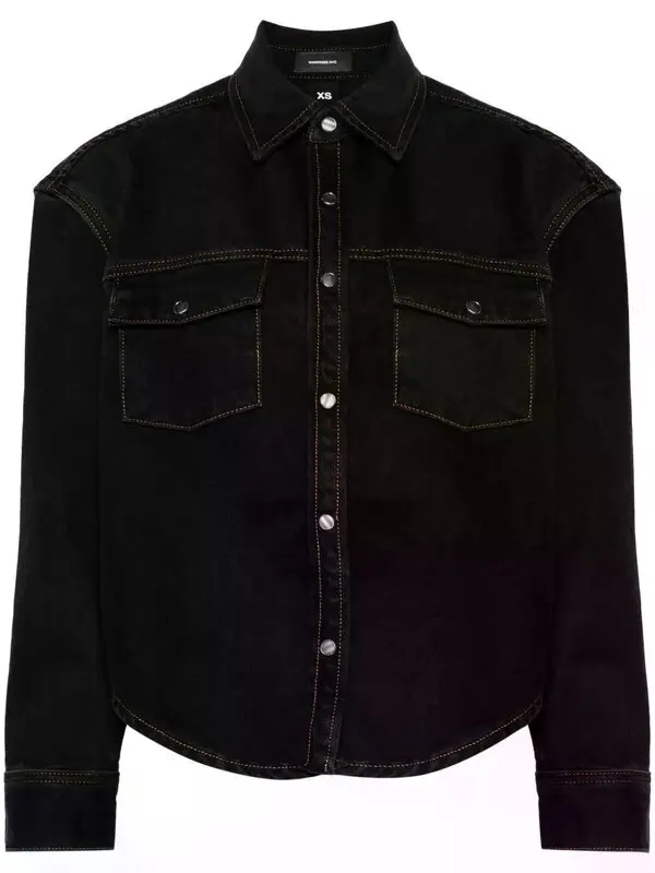 Wardrobe.NYC Curved Hem Denim Jacket