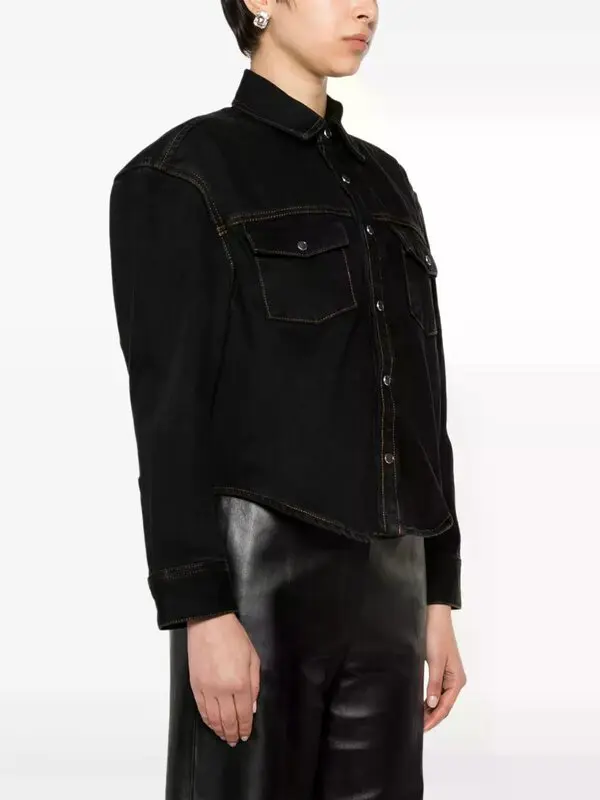 Wardrobe.NYC Curved Hem Denim Jacket