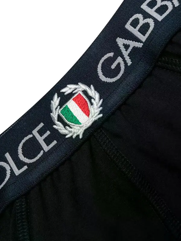 Dolce & Gabbana Logo-waistband Jersey Briefs - Blue