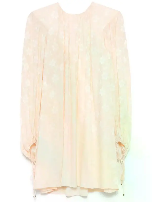 Chloé Jacquard Silk Mini Dress - Neutrals