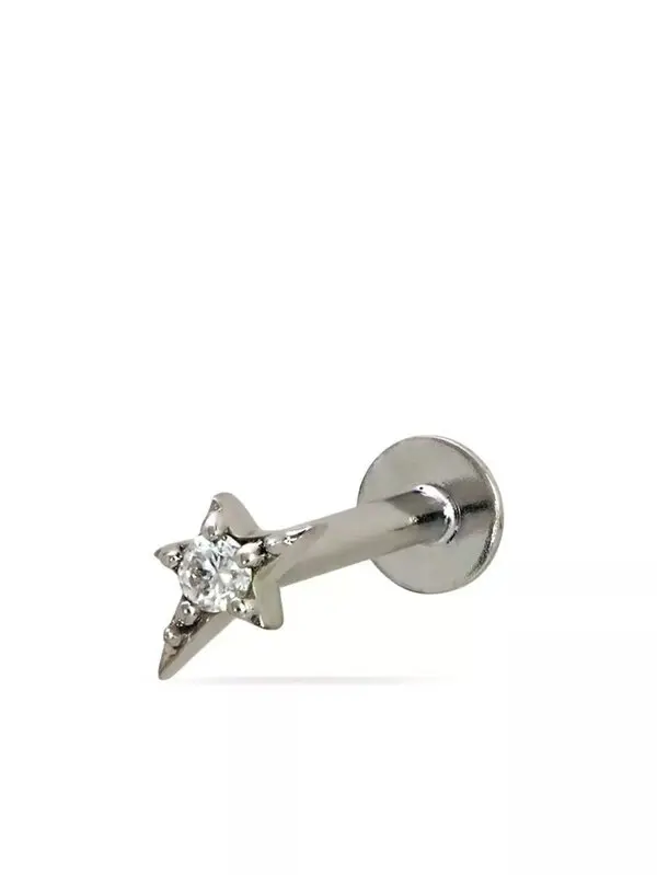 LARK & BERRY 14kt White Gold Mini Shooting Star Diamond Stud Earring - Silver