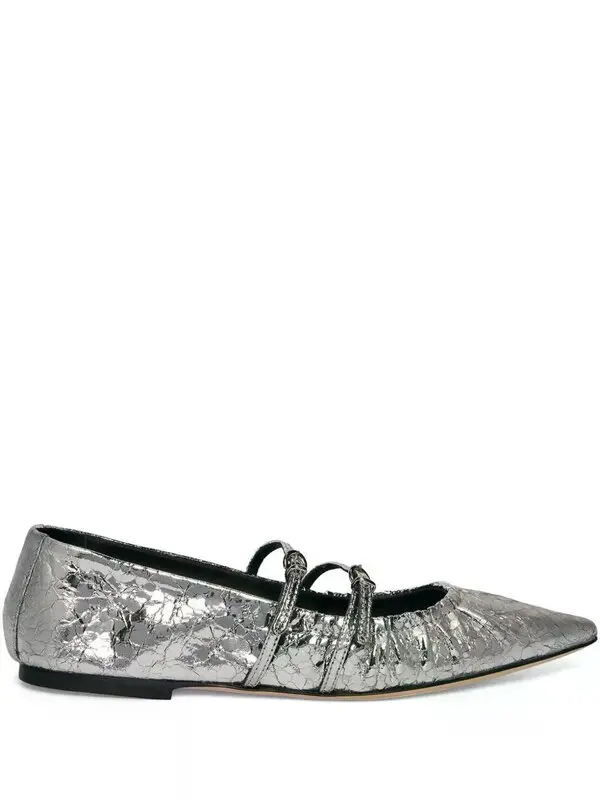 MSGM Metallic-finish Ballerina Shoes