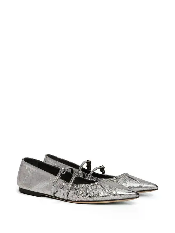 MSGM Metallic-finish Ballerina Shoes