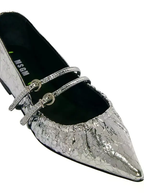 MSGM Metallic-finish Ballerina Shoes