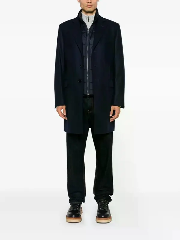 FAY Layered Wool-cashmere Blend Overcoat