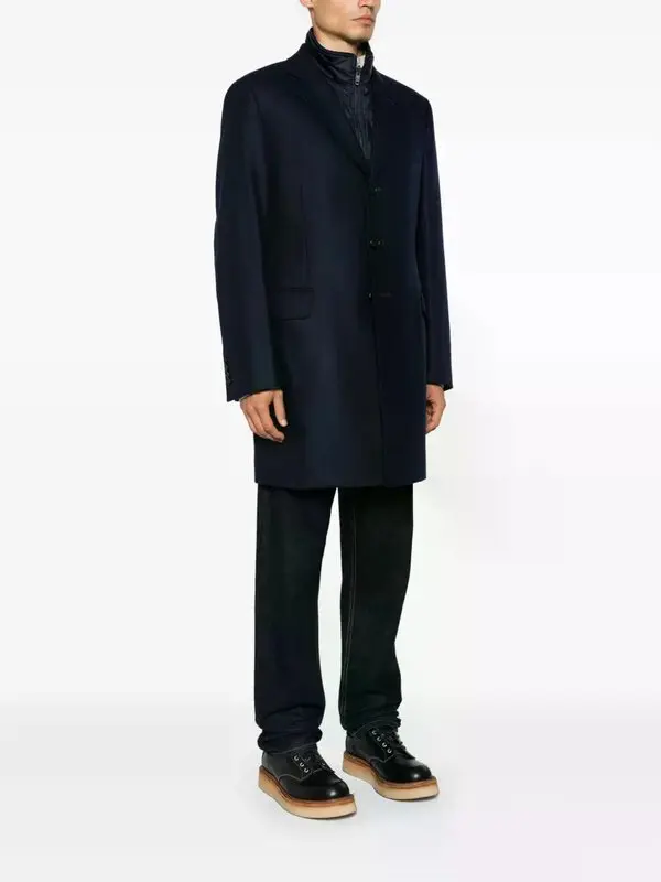 FAY Layered Wool-cashmere Blend Overcoat