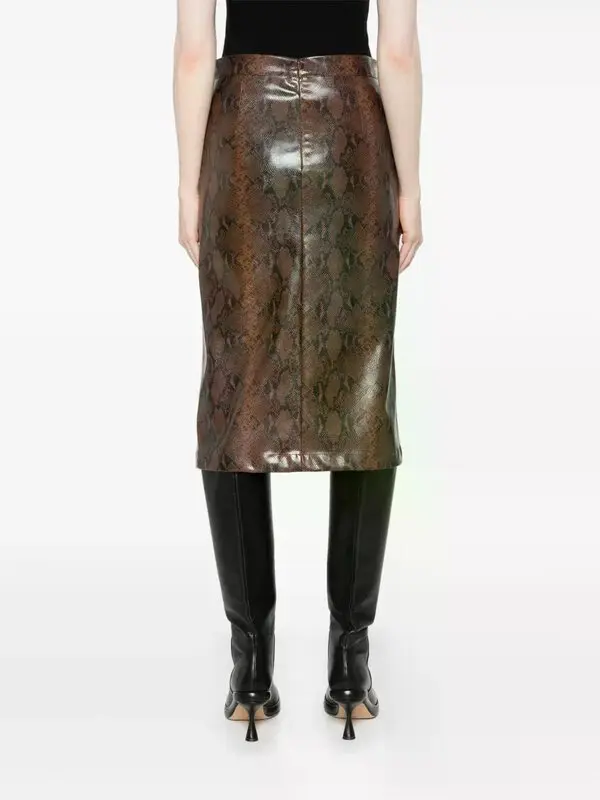 TWINSET Lizard-effect Midi Skirt