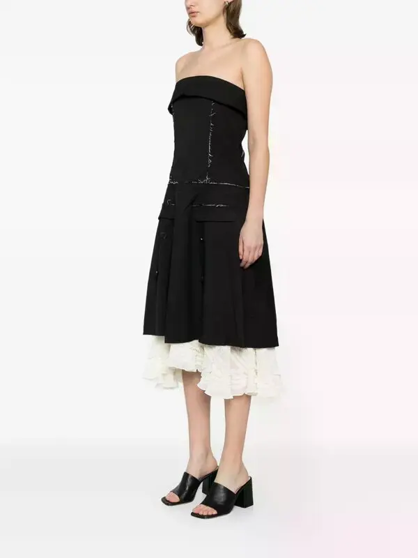 Rokh Lace Detailed Strapless Dress