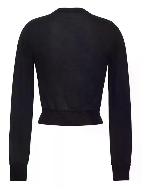 Adam Lippes Fine-knit Cropped Cardigan - Black