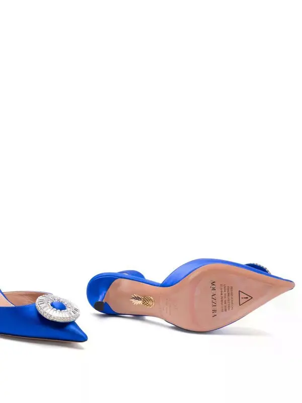 AQUAZZURA Crystal Embellished Slingback Pumps - Blue