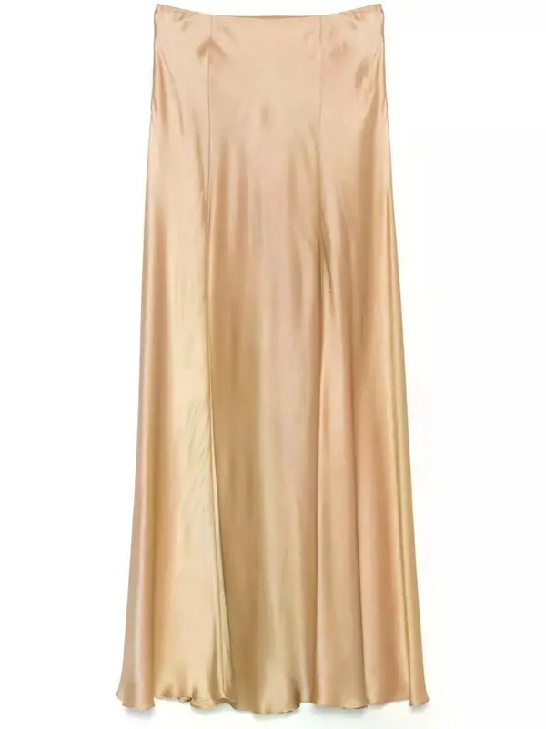Alberta Ferretti Satin Maxi Skirt - Brown