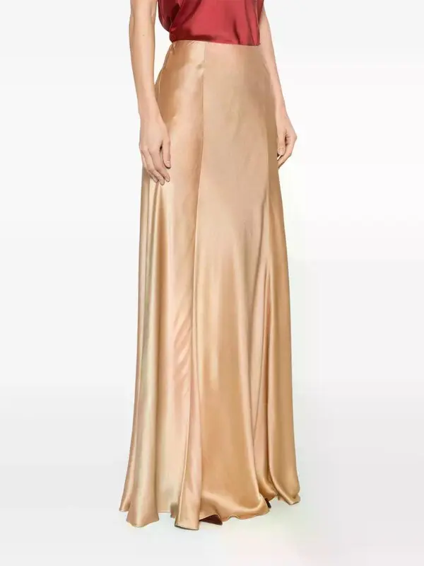 Alberta Ferretti Satin Maxi Skirt - Brown