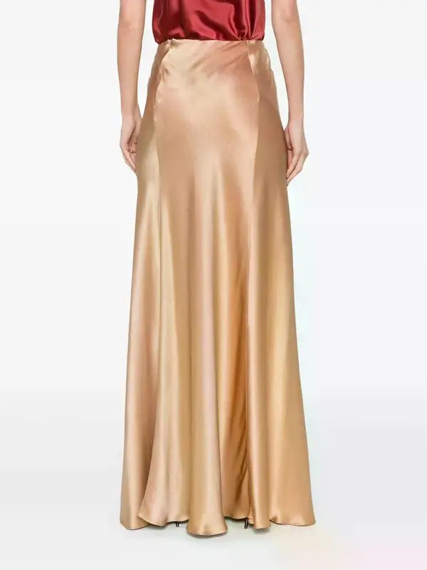 Alberta Ferretti Satin Maxi Skirt - Brown