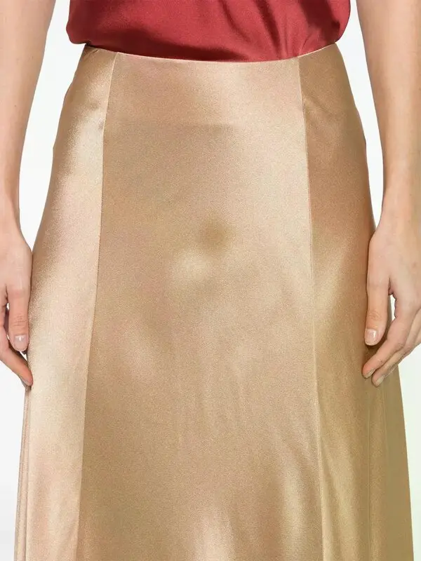 Alberta Ferretti Satin Maxi Skirt - Brown
