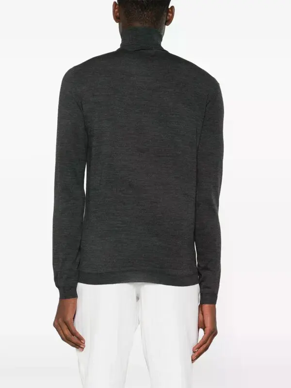 GOES BOTANICAL Merino Wool Fine Knit Roll Neck Sweater - Grey