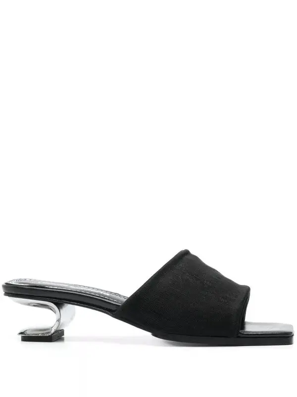 NICOLE SALDANA Sarah Mules With Sculptural Heel - Black
