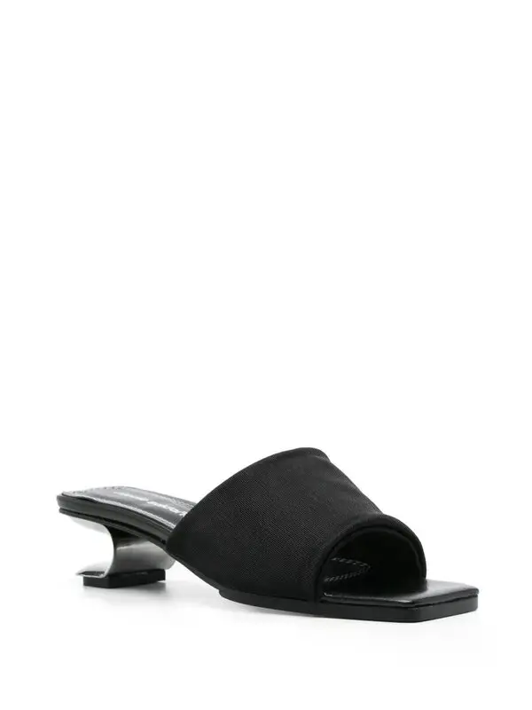 NICOLE SALDANA Sarah Mules With Sculptural Heel - Black