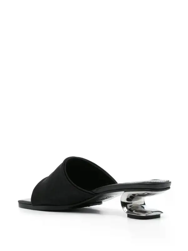 NICOLE SALDANA Sarah Mules With Sculptural Heel - Black