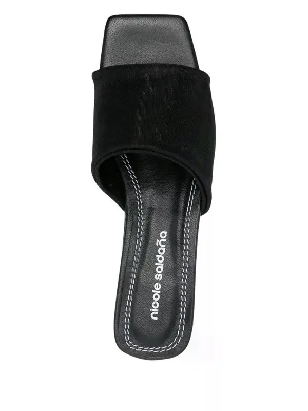 NICOLE SALDANA Sarah Mules With Sculptural Heel - Black