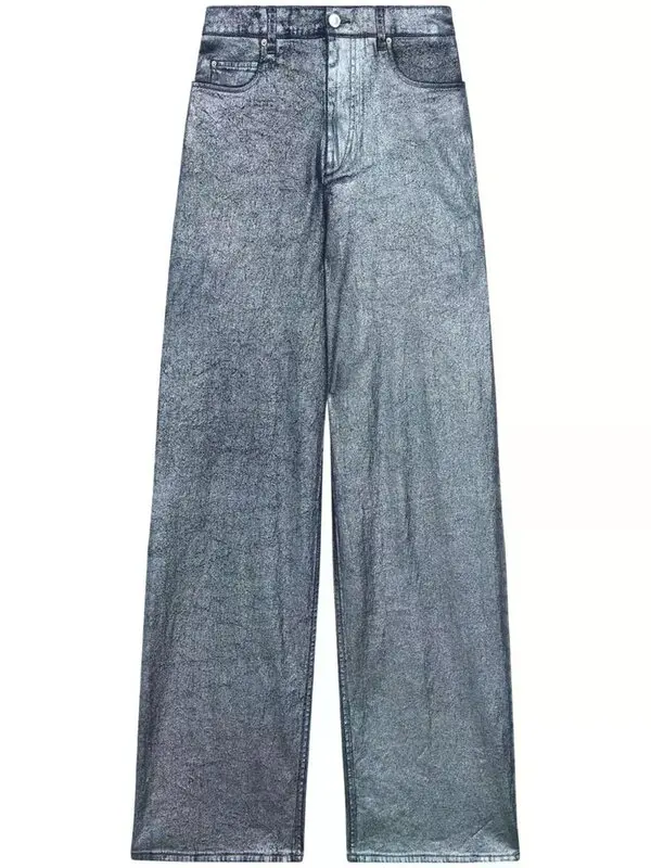 MARANT ETOILE Metallic Wide Leg Jeans