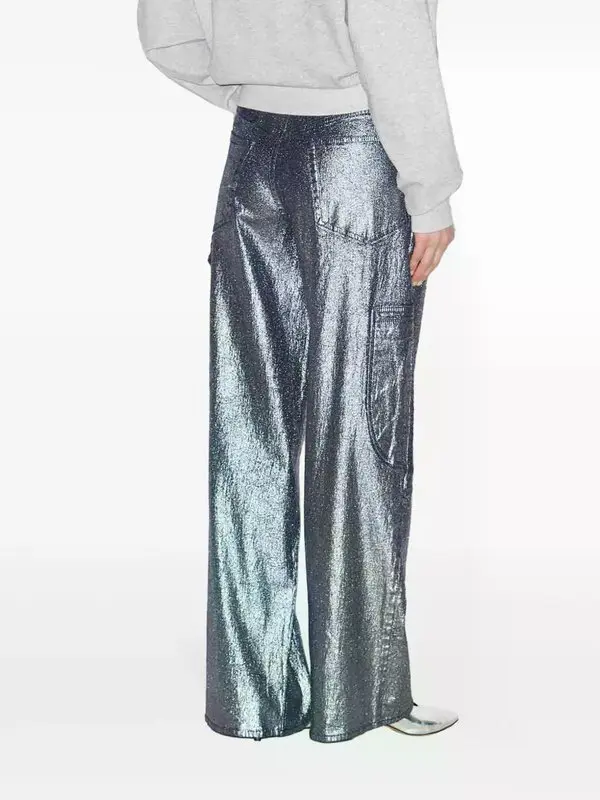 MARANT ETOILE Metallic Wide Leg Jeans