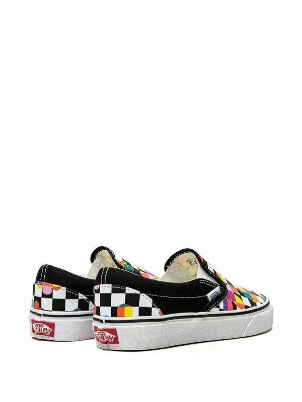VANS Classic Floral Checkerboard Slip-on Sneakers - Black