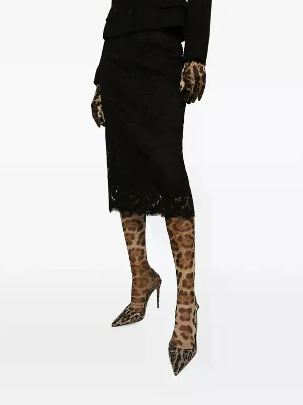 Dolce & Gabbana Floral Lace Midi Skirt